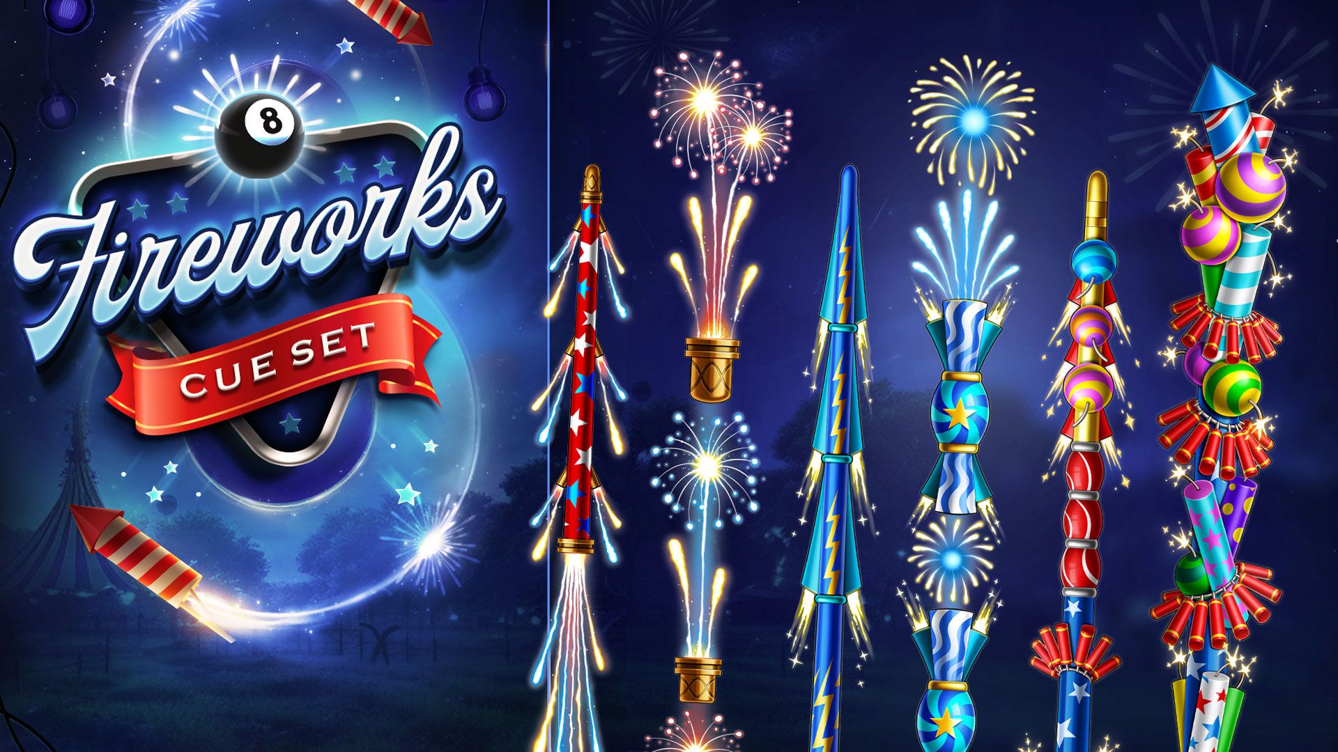 8 Ball Pool - Fireworks Cue Set